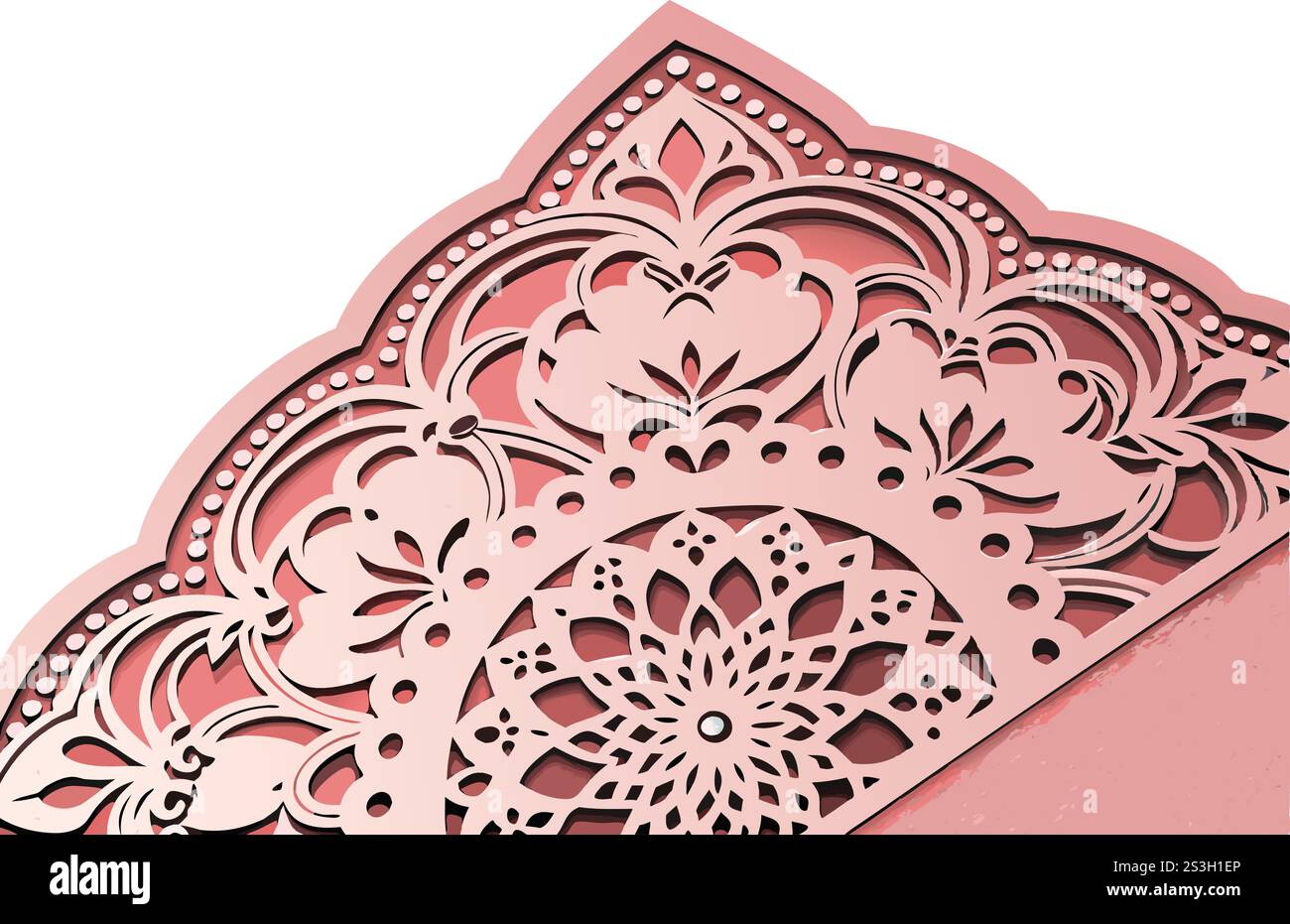 Intricate laser cut paper design featuring floral and ornamental ...
