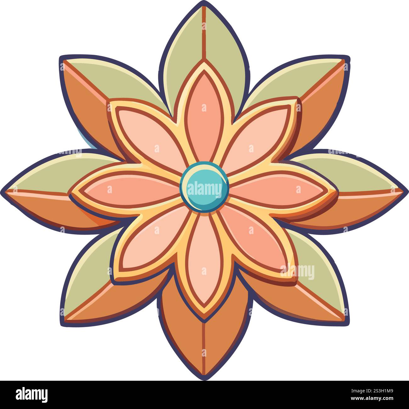 Stylized laser cut acrylic flower design in a flat aesthetic with ...