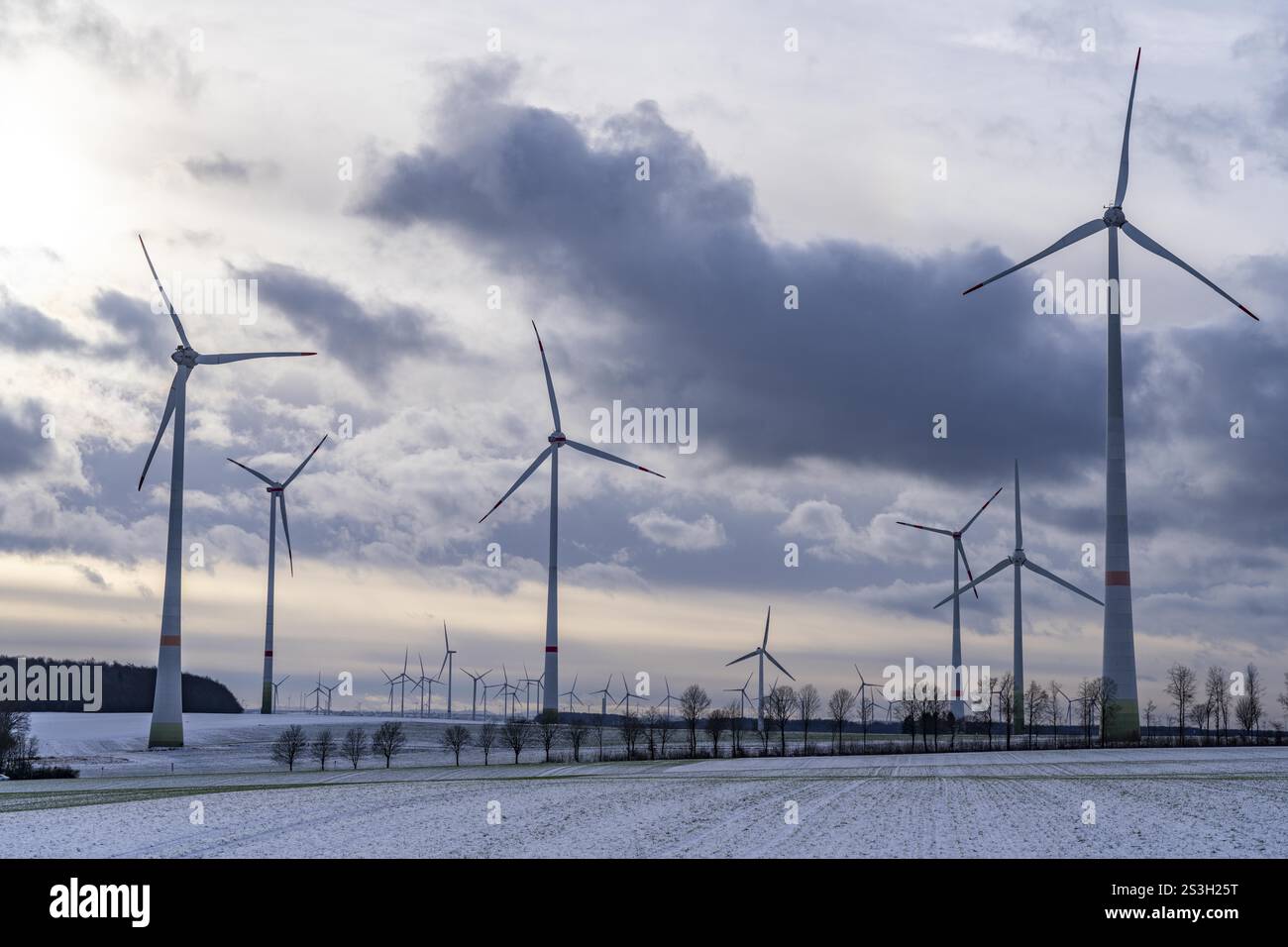 Wind farm, north of Lichtenau, self-proclaimed energy town, over 190 ...