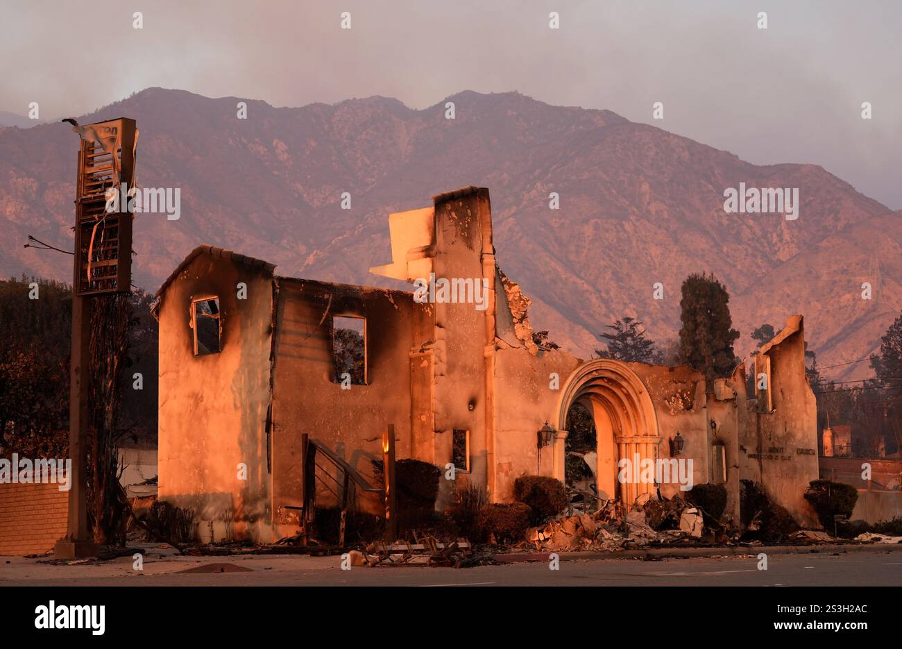 The Altadena Community Church is pictured the day after it was ...