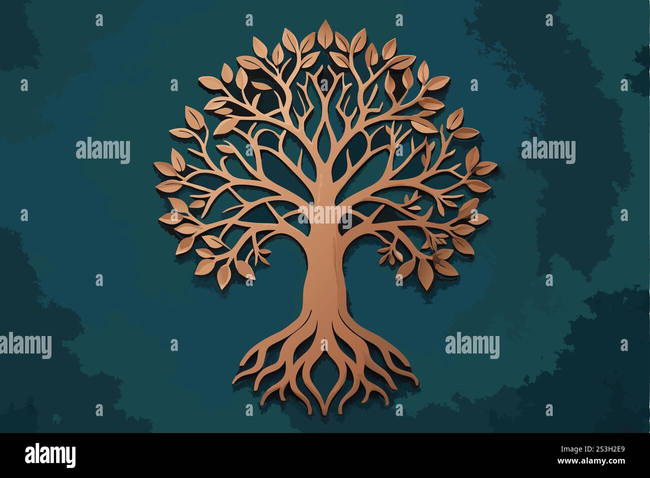 Artistic tree shaped metal art with precision laser cutting, designed ...