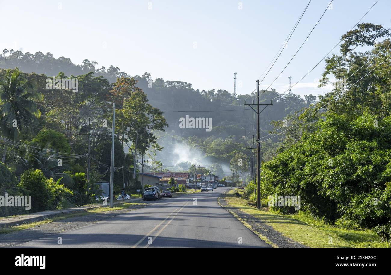 Road in rural Costa Rica, Limon province, Costa Rica, Central America ...