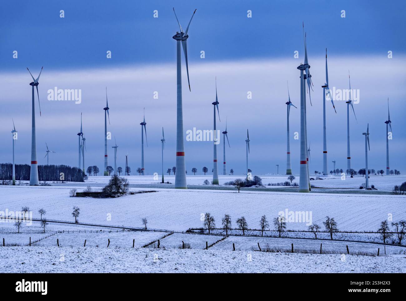 Wind farm, north of Lichtenau, self-proclaimed energy town, over 190 ...