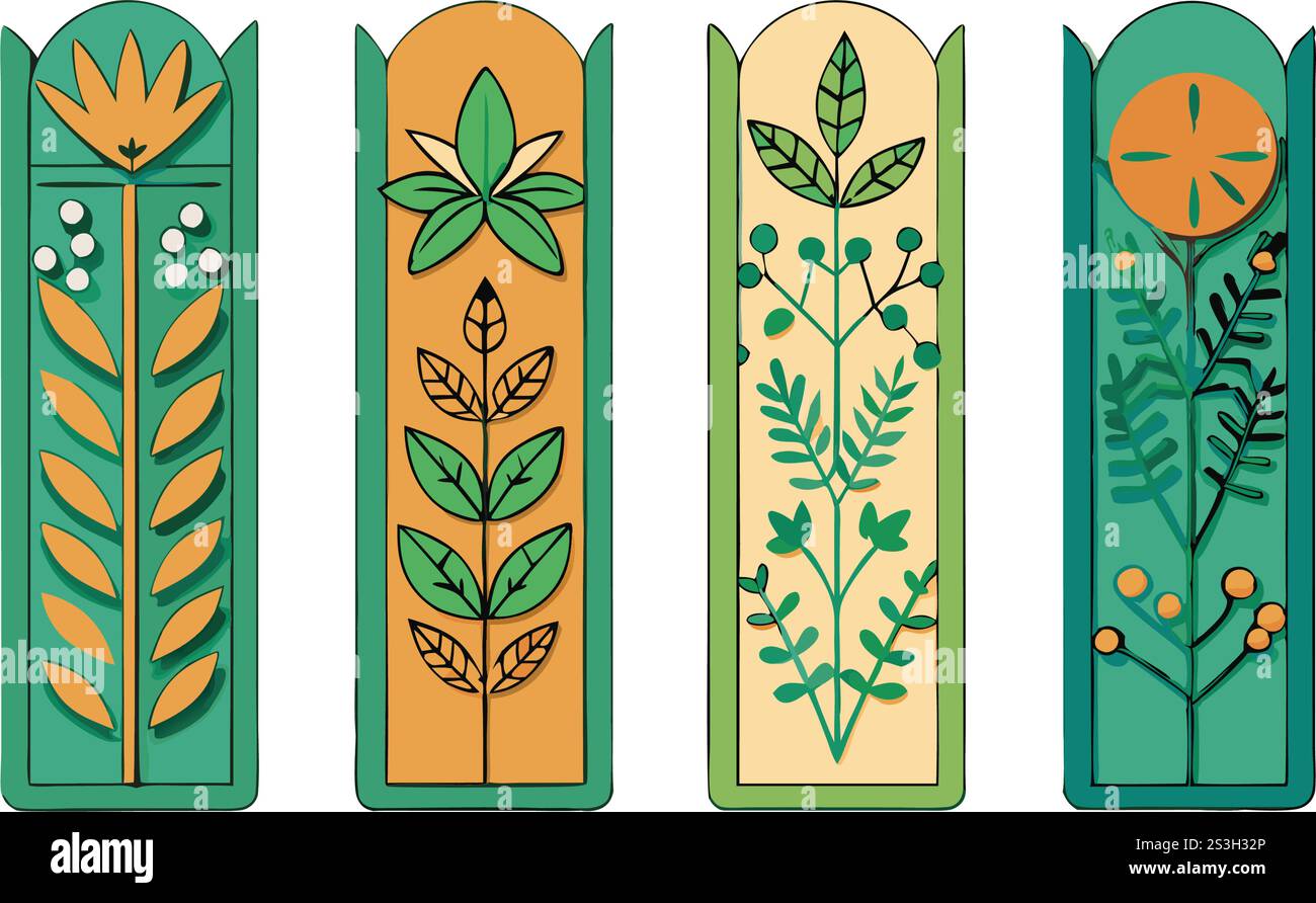 Set of Decorative Paper Bookmarks with Laser Cut Precision and Vibrant ...