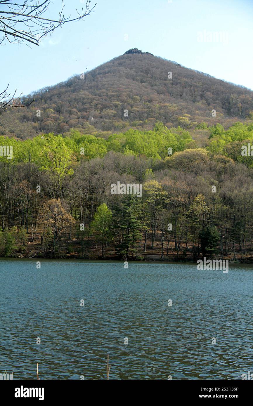 Peaks of Otter, Virginia, Blue Ridge Parkway, USA. View of Abbott Lake ...