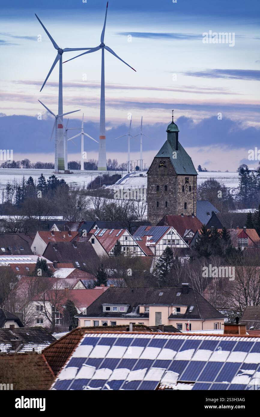 The town of Lichtenau, self-proclaimed energy town, wind farm, over 190 ...