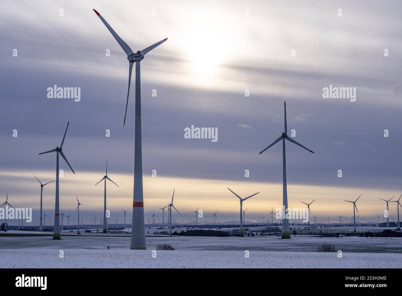 Wind farm, north of Lichtenau, self-proclaimed energy town, over 190 ...
