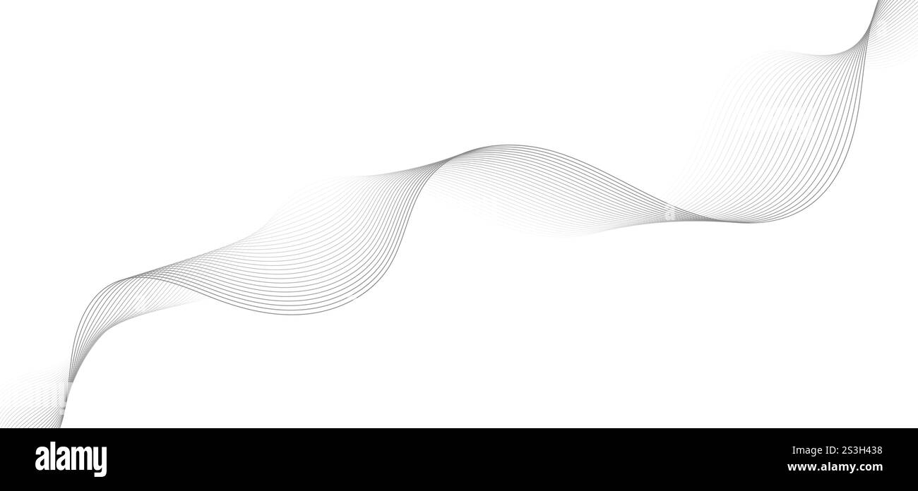 Abstract wave lines background, graphic thin curves design element ...