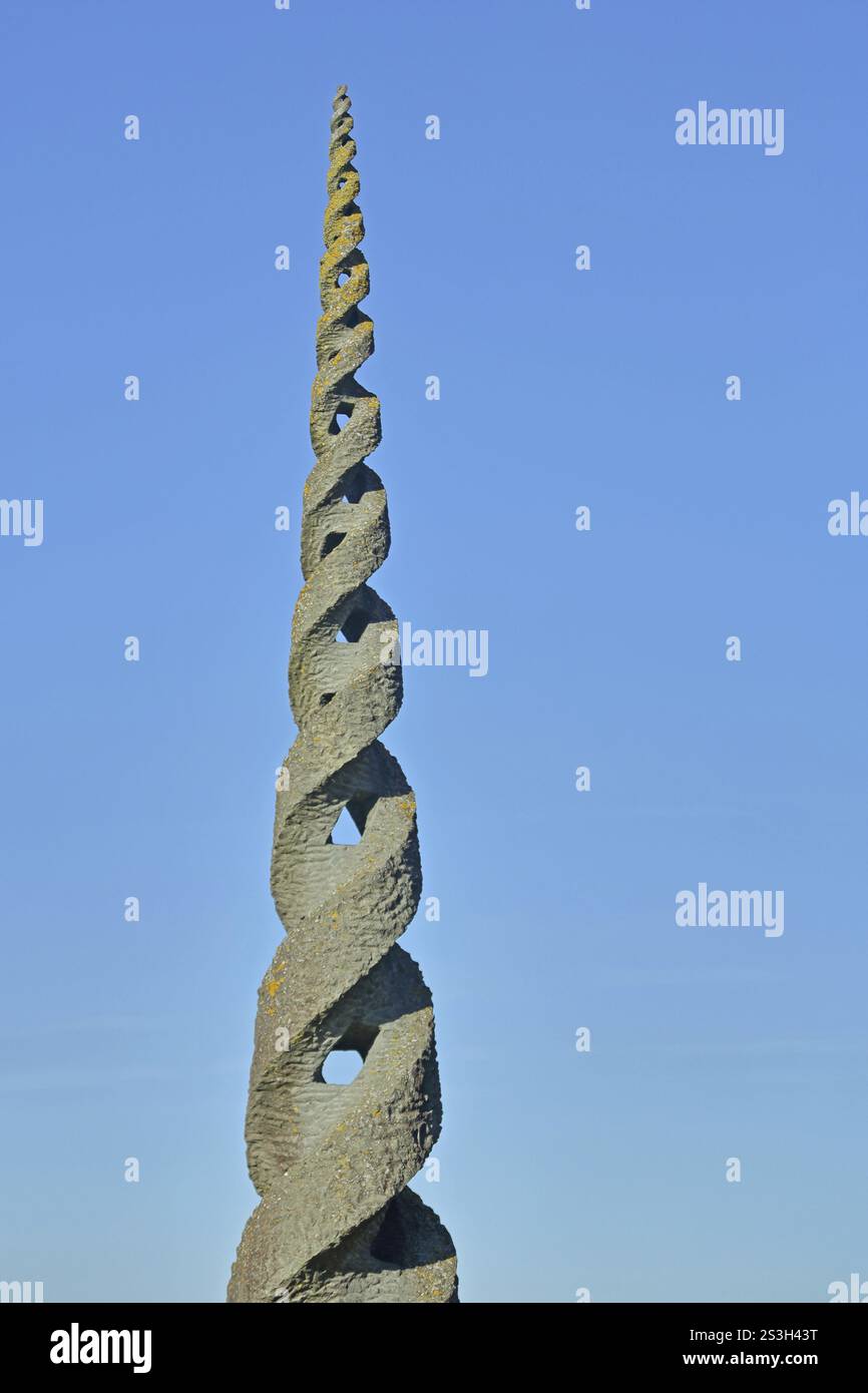 Sculpture spiral by Jo Kley 2019, stone sculpture, modern art, spiral, geometric shape, twisted ...