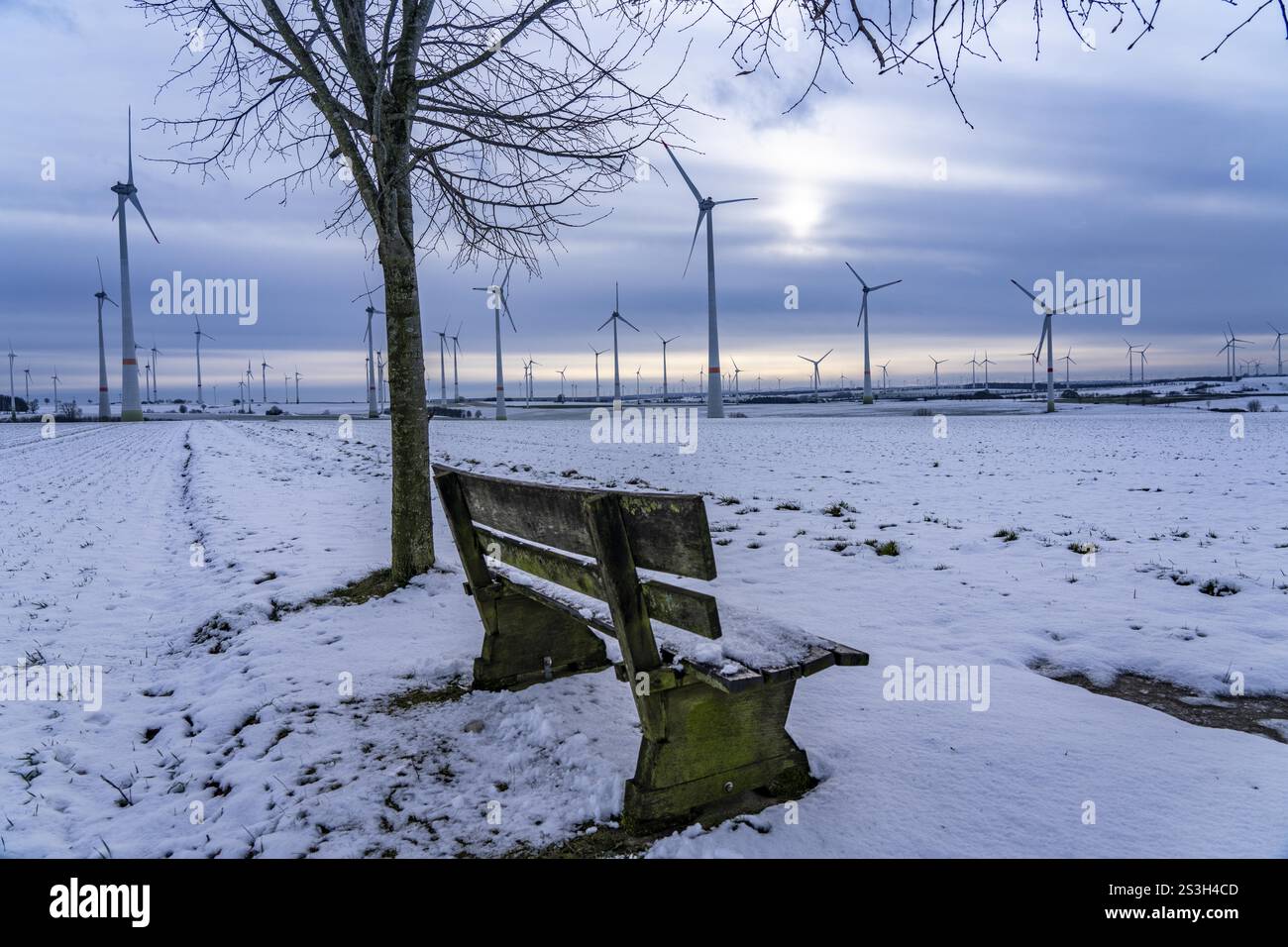 Wind farm, north of Lichtenau, self-proclaimed energy town, over 190 ...