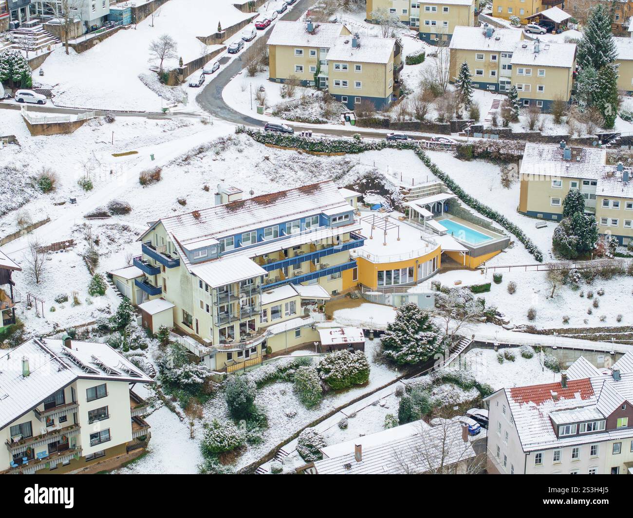 Aerial view snowy forest many hi-res stock photography and images - Alamy