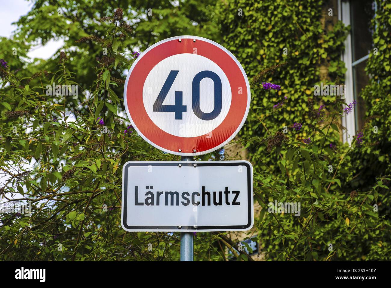 Traffic sign 274-40, speed limit 40 km/h, round traffic sign, noise ...
