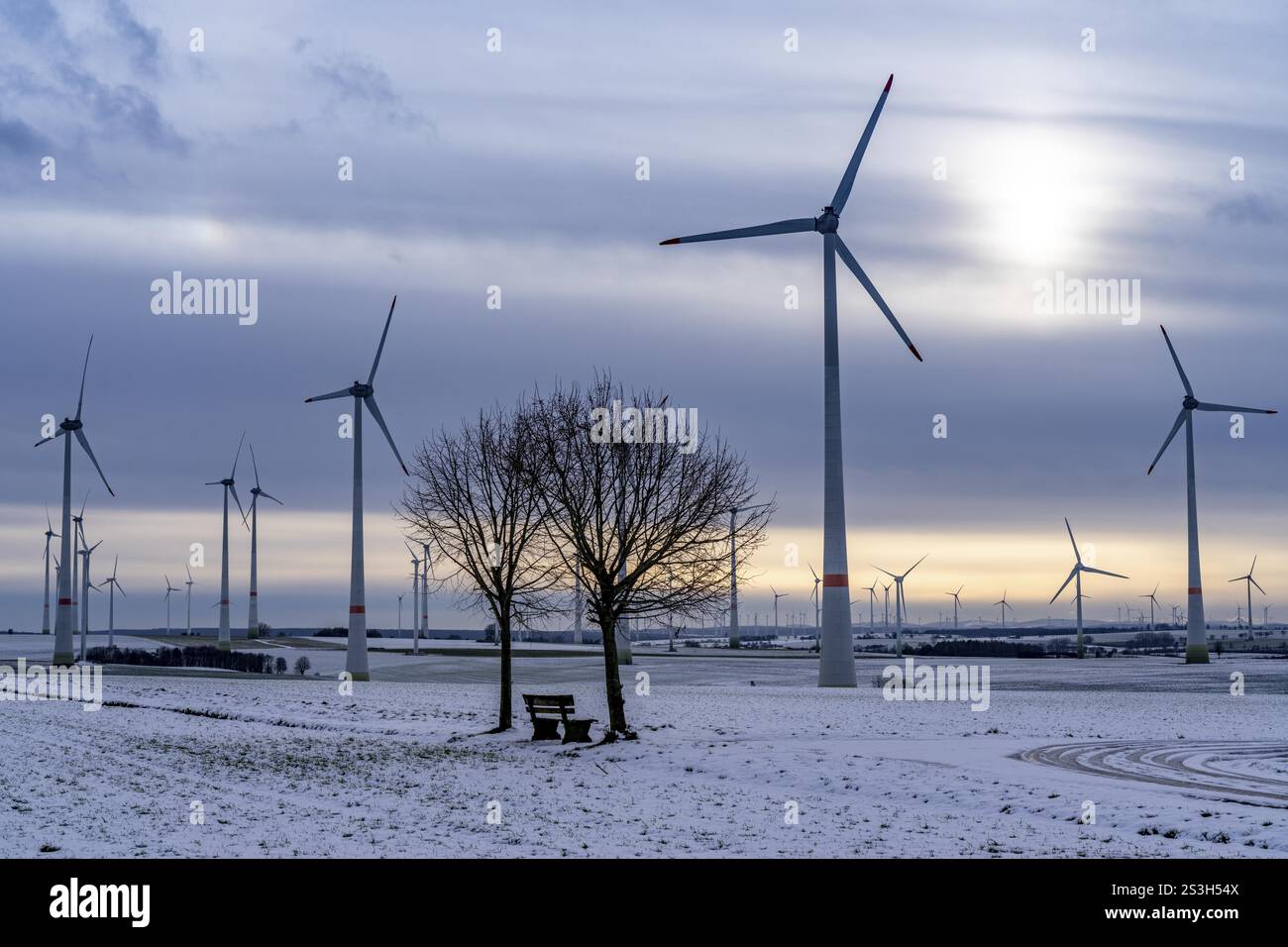 Wind farm, north of Lichtenau, self-proclaimed energy town, over 190 ...