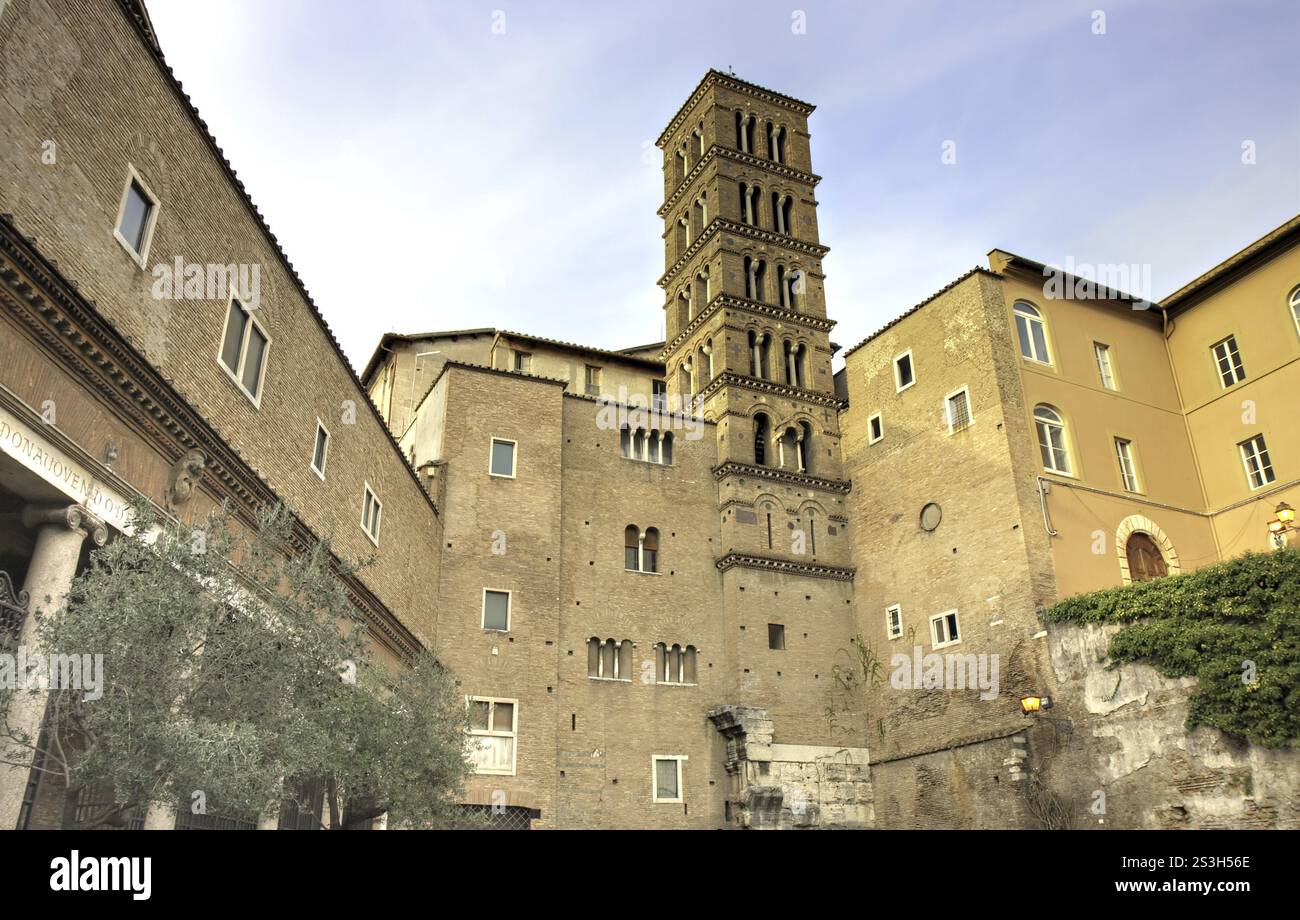 Romanesque church tower of Santi Giovanni E Paolo, Rome, Italy Rome ...