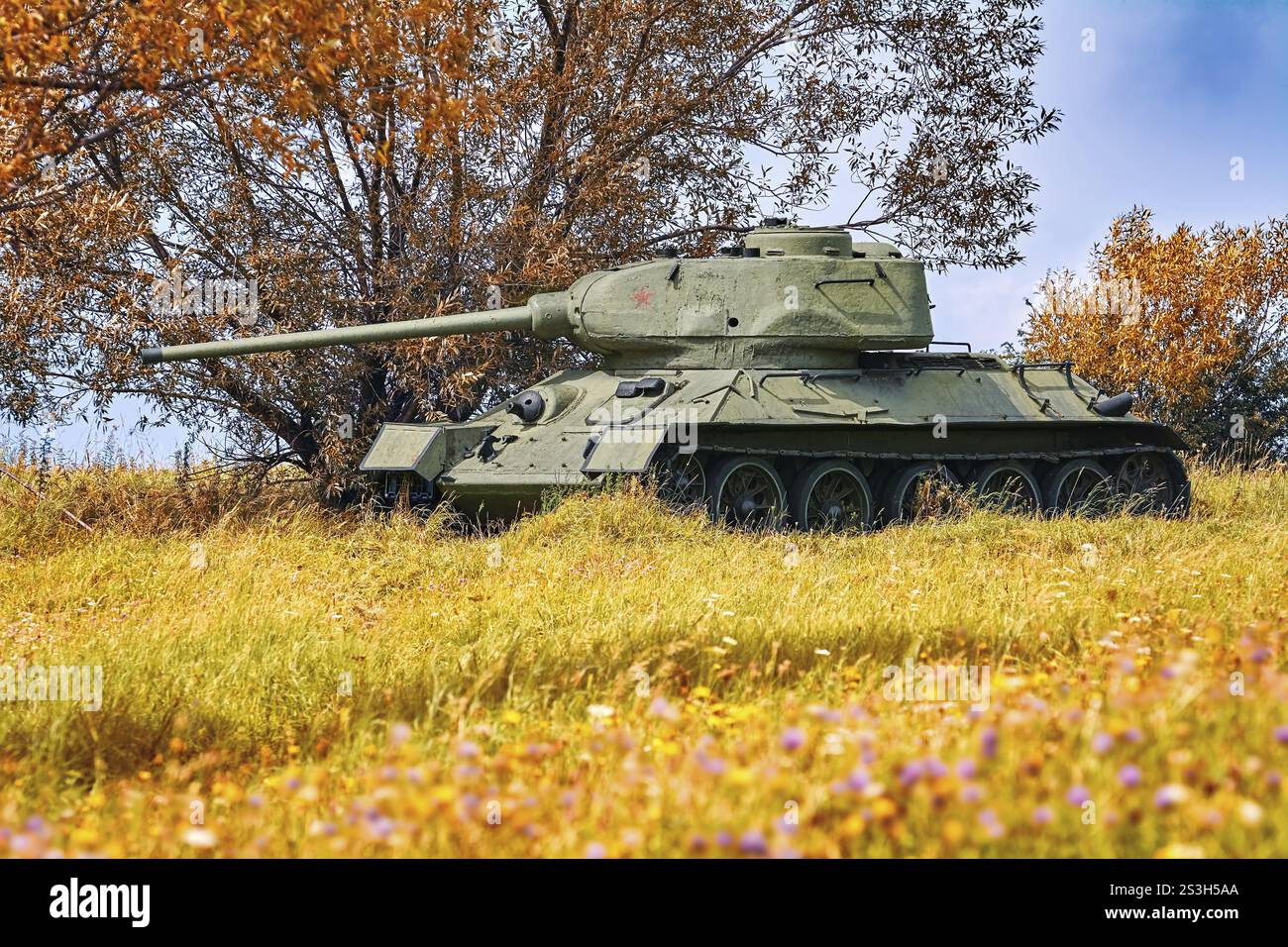 World War 2 tanks on the battlefield of Kapisova, Slovakia, Europe ...