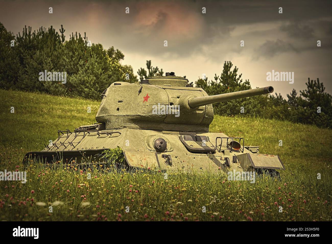 World War 2 tanks on the battlefield of Kapisova, Slovakia, Europe ...