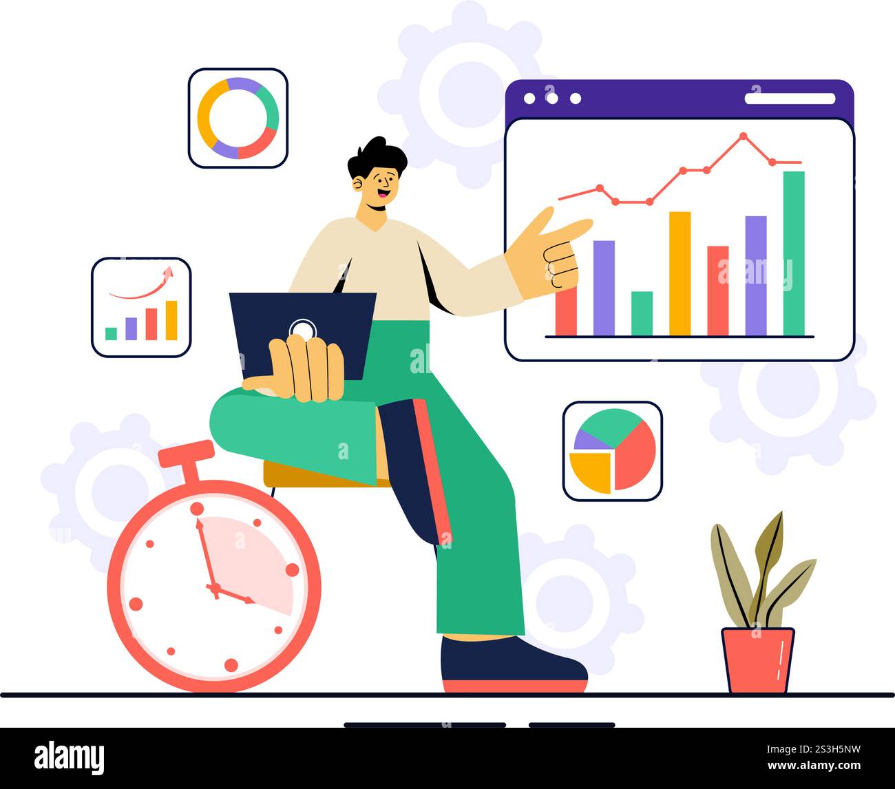 Entrepreneur Vector Illustration featuring Business Teams Celebrating ...