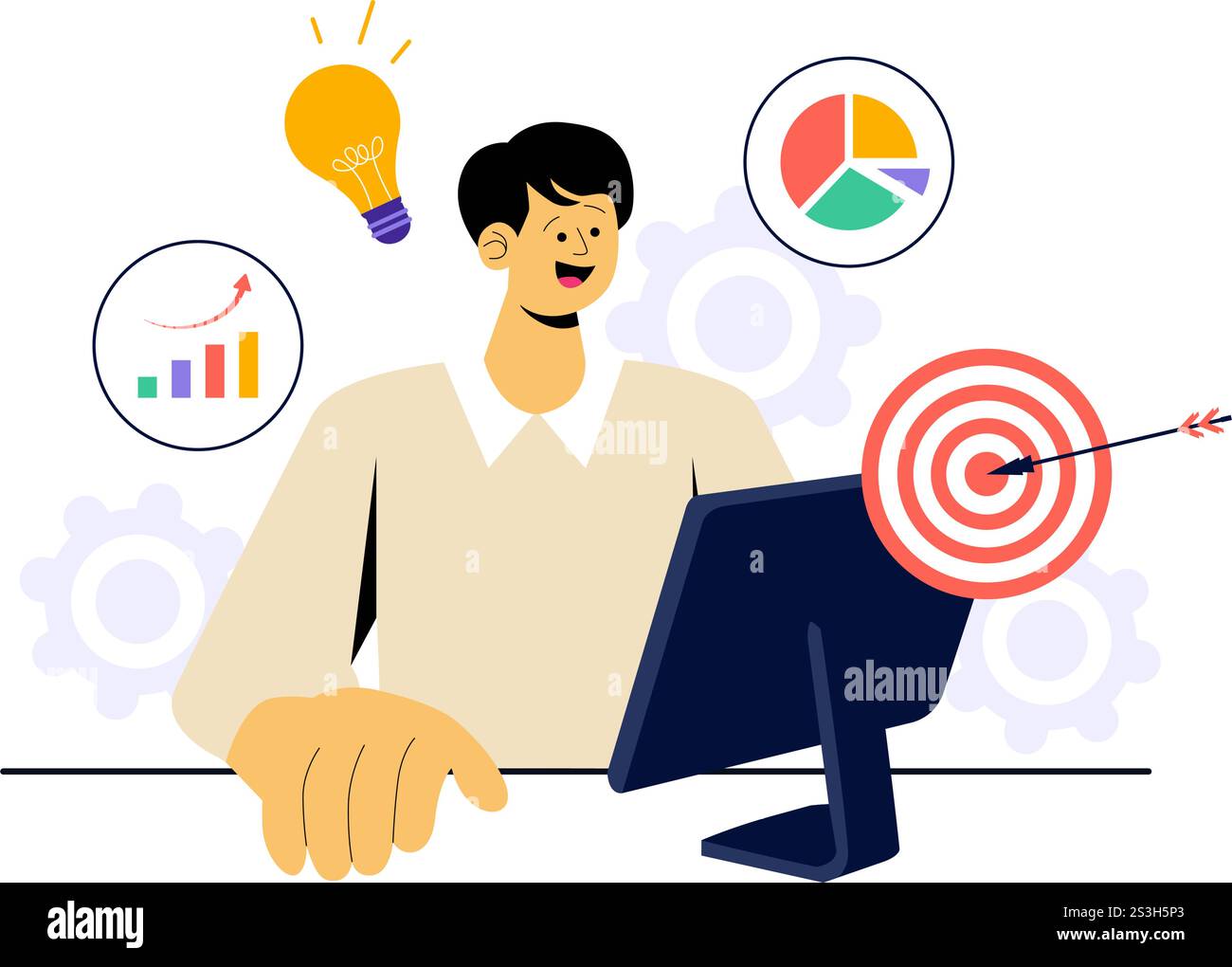 Entrepreneur Vector Illustration featuring Business Teams Celebrating ...