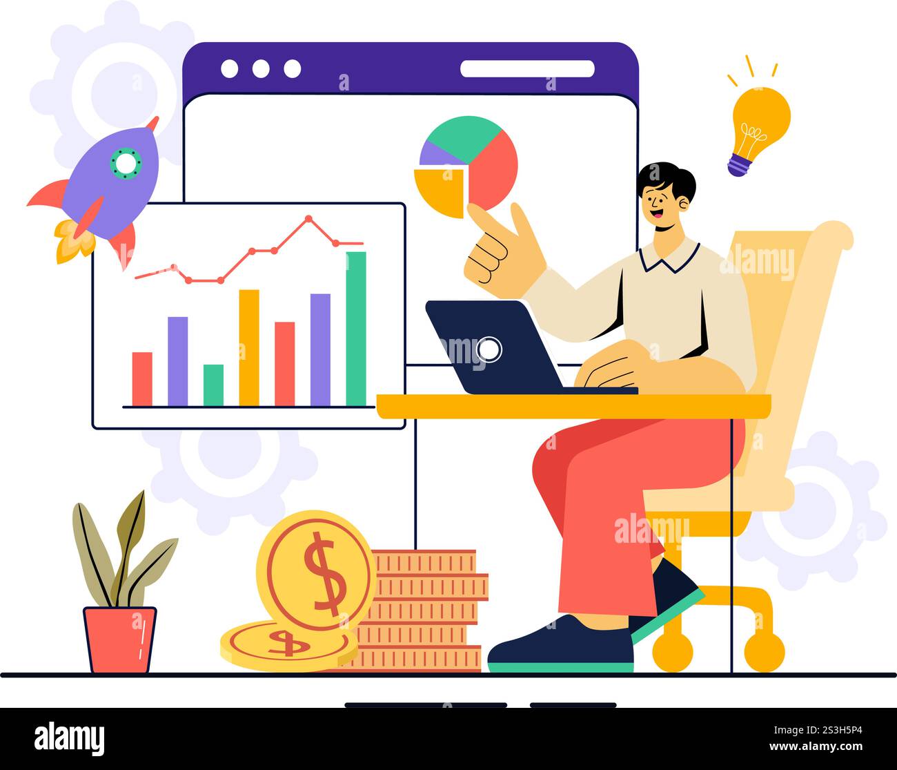 Entrepreneur Vector Illustration featuring Business Teams Celebrating ...