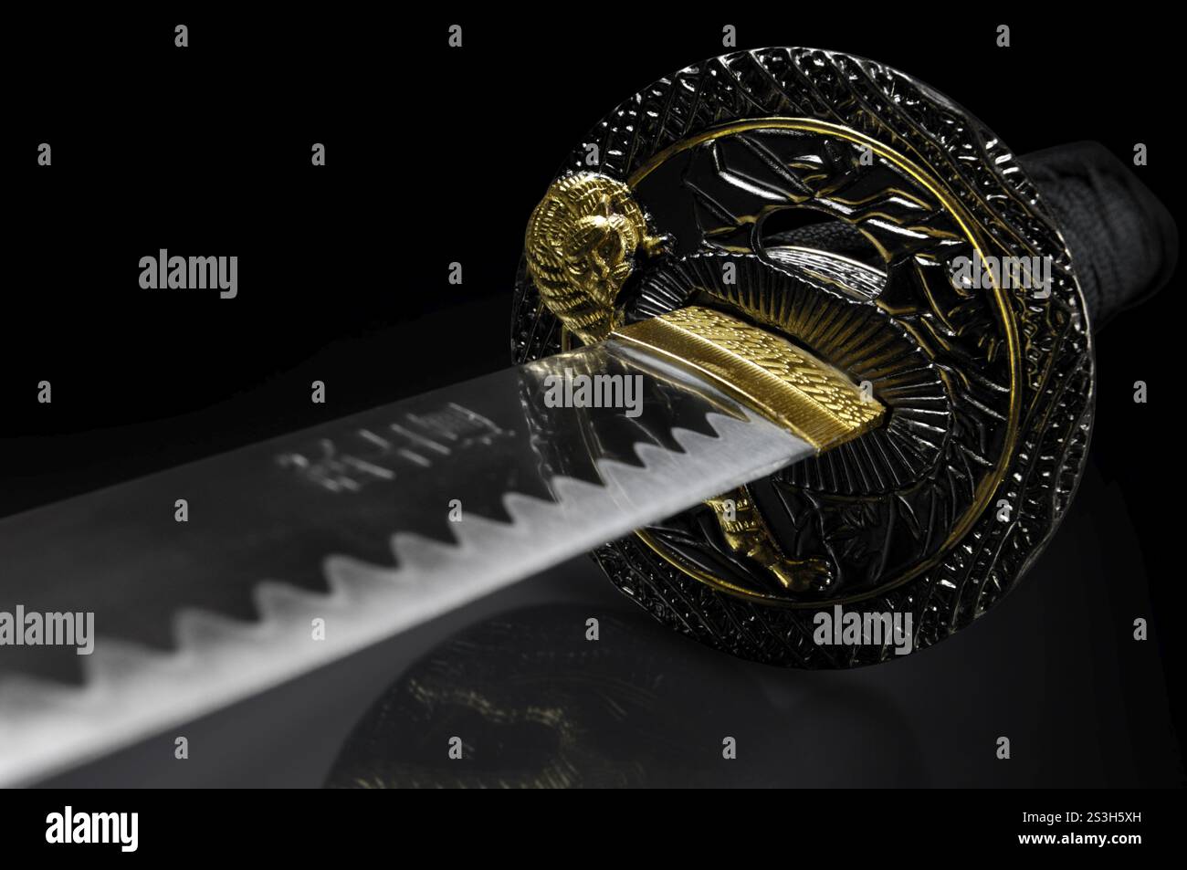 Samurai sword Japanese Katana Closeup of a blade isolated with clipping ...
