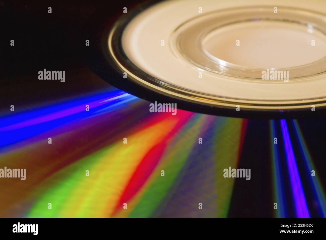 Macro light spectrum on a compact disc Stock Photo - Alamy