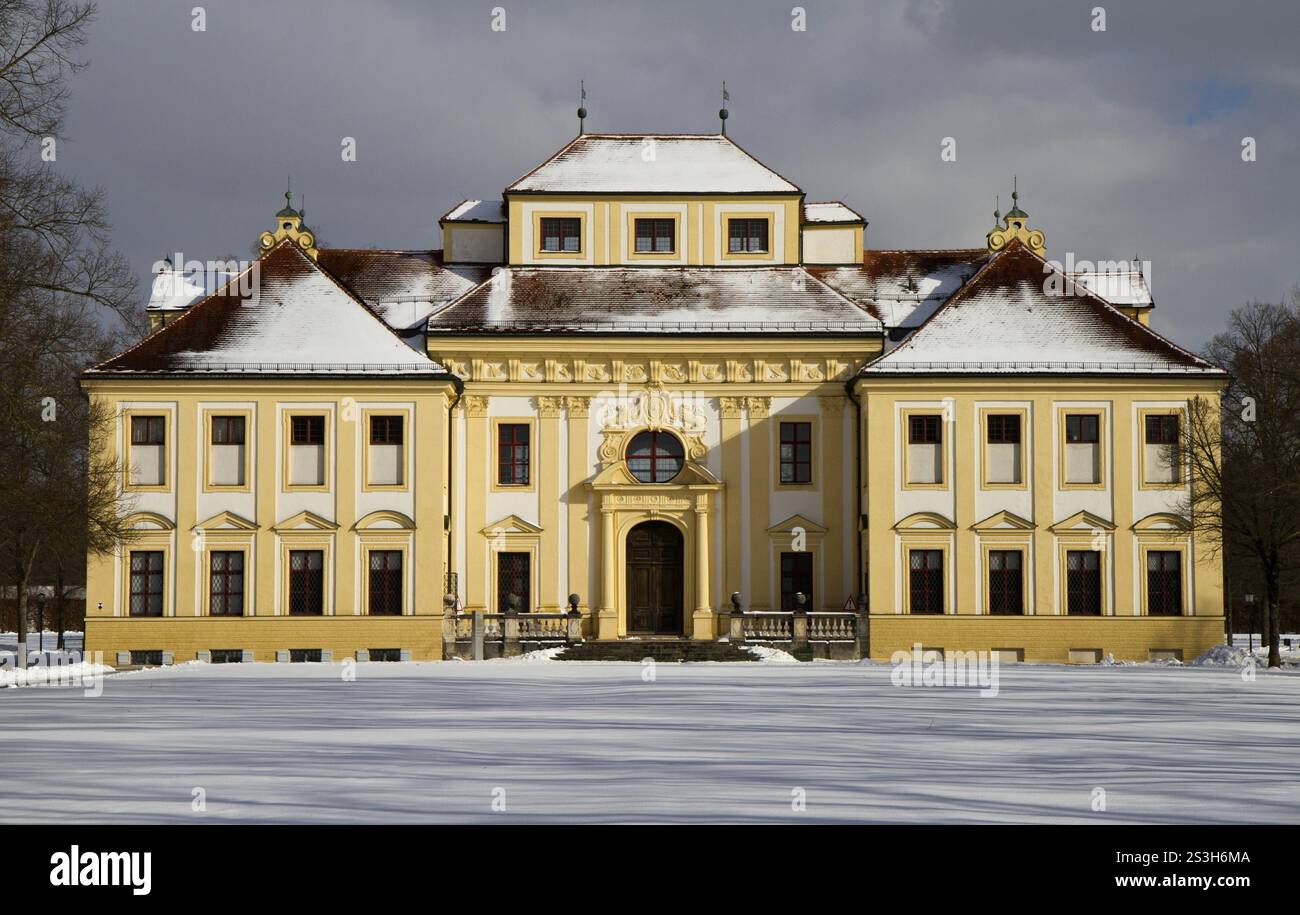 Baroque Lustheim Palace in winter, Munich, Bavaria, Germany Germany ...