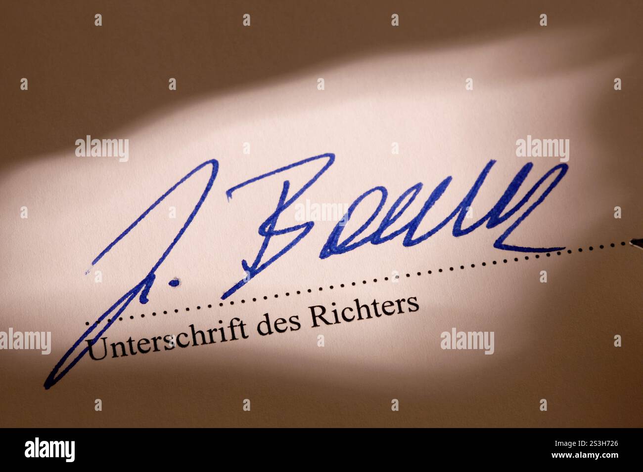 Handwritten signature of a judge under a court judgement Stock Photo ...