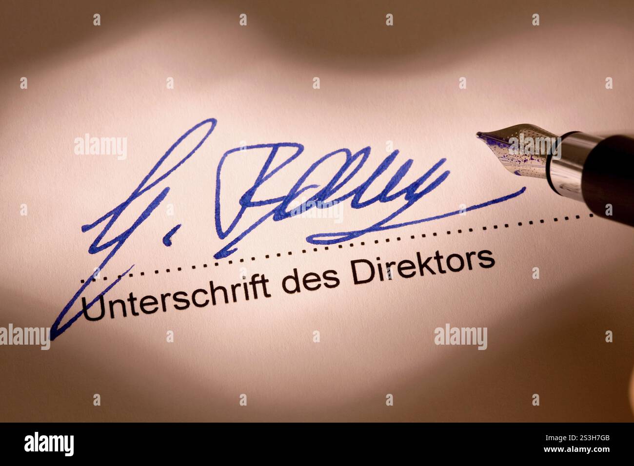 Signature of a director under an official document Stock Photo - Alamy