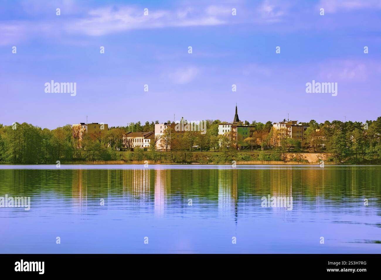 View of Augustow city Poland from the lake Augustov, Poland, Europe ...