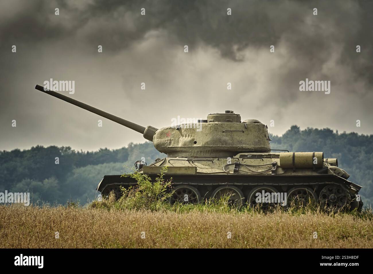 World War 2 tanks on the battlefield of Kapisova, Slovakia, Europe ...