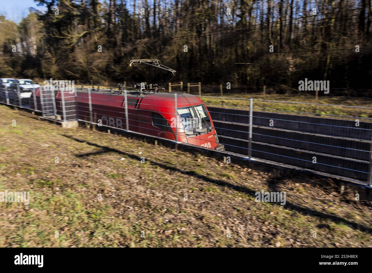 An OeBB Austria goods train Stock Photo - Alamy