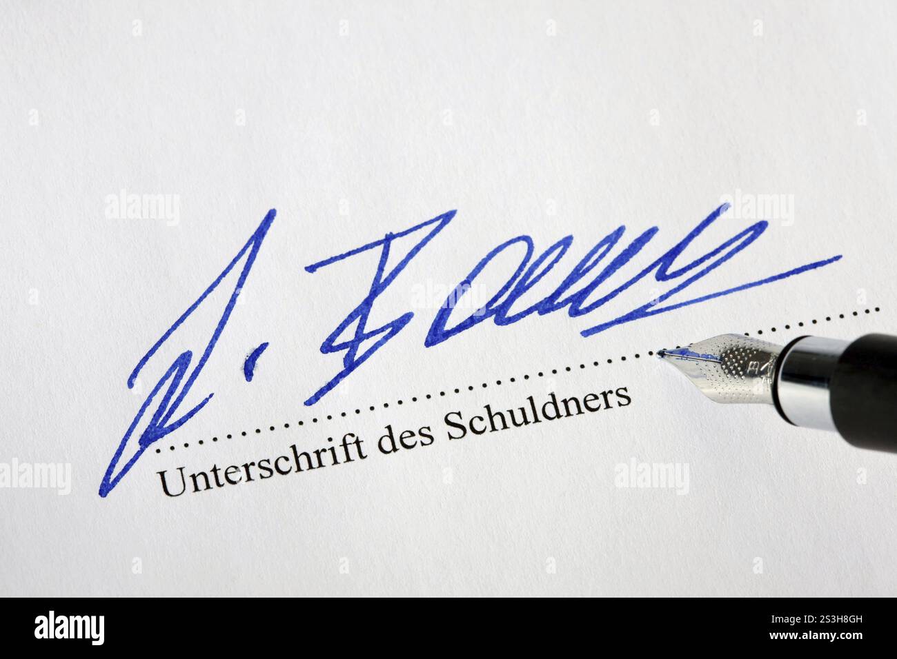 Signature of the debtor under a debenture agreement Stock Photo - Alamy