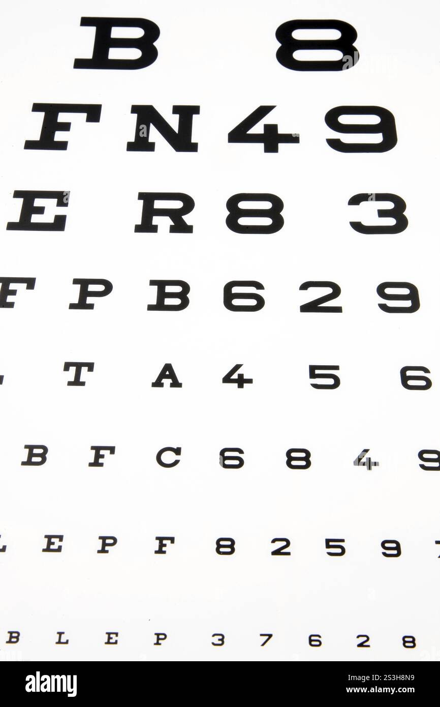 Board for eye test at a doctor Stock Photo - Alamy