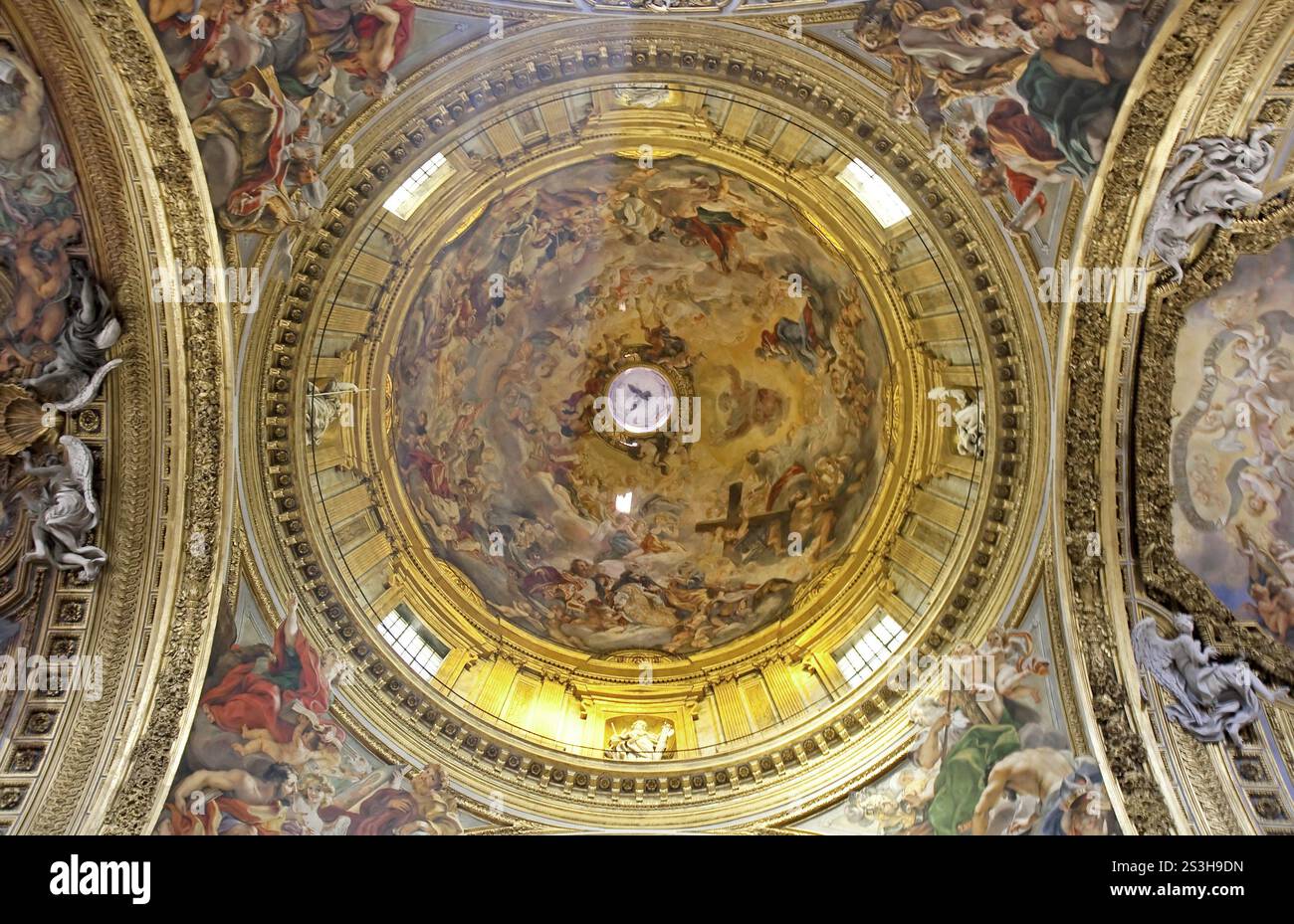 Baroque fresco ceiling of the Basilica Il Gesu, Rome, Italy Rome, Italy ...