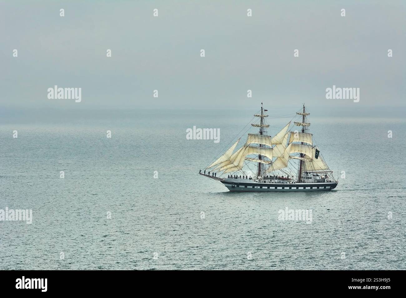 Two-masted sailing ship in the Black Sea Varna, Bulgaria, Europe Stock ...
