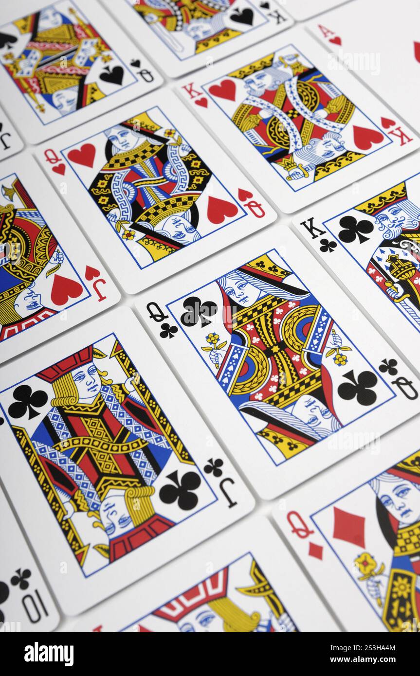 Playing cards abstract background Stock Photo - Alamy