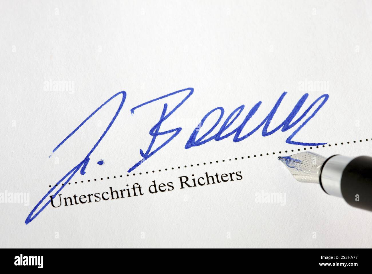 Handwritten signature of a judge under a court judgement Stock Photo ...