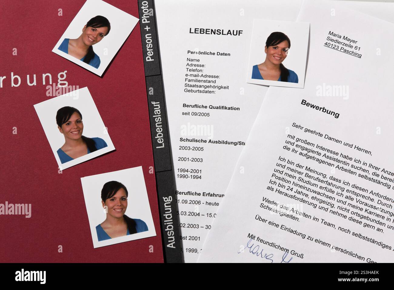 Application and CV in German Stock Photo - Alamy