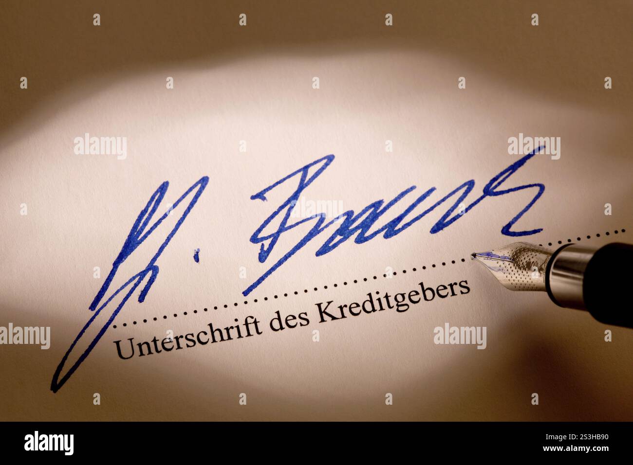 Signature of the lender under a loan agreement Stock Photo - Alamy