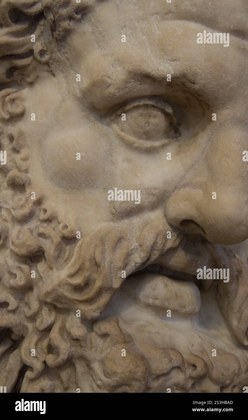 Detail of the head of an ancient Greek philosopher Stock Photo - Alamy