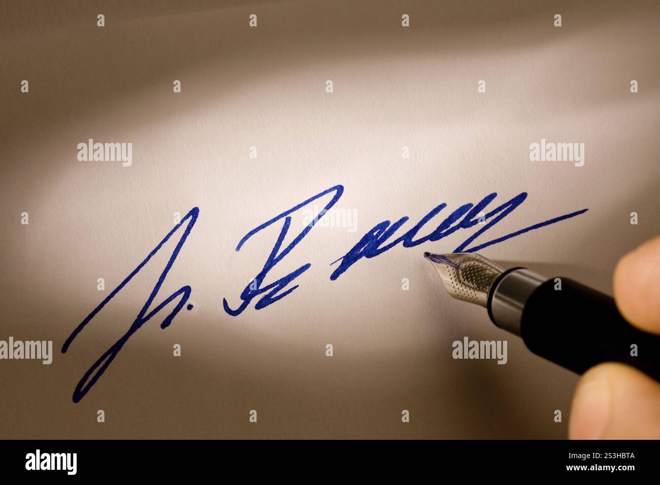 Personal signature on a contract in handwriting Stock Photo - Alamy