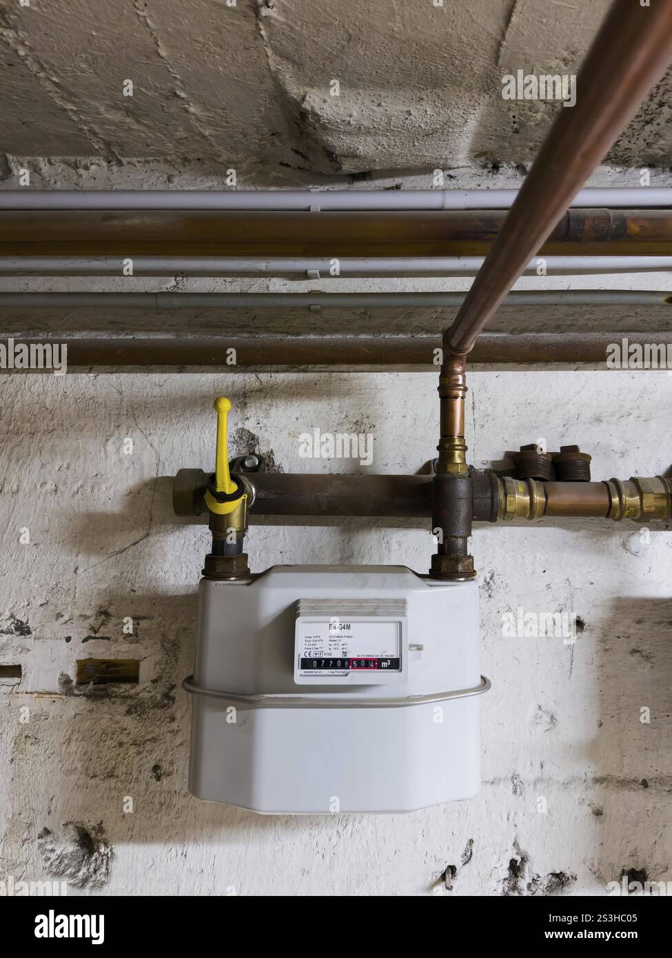 Gas meter in a cellar in Duesseldorf, Germany, Europe Stock Photo - Alamy