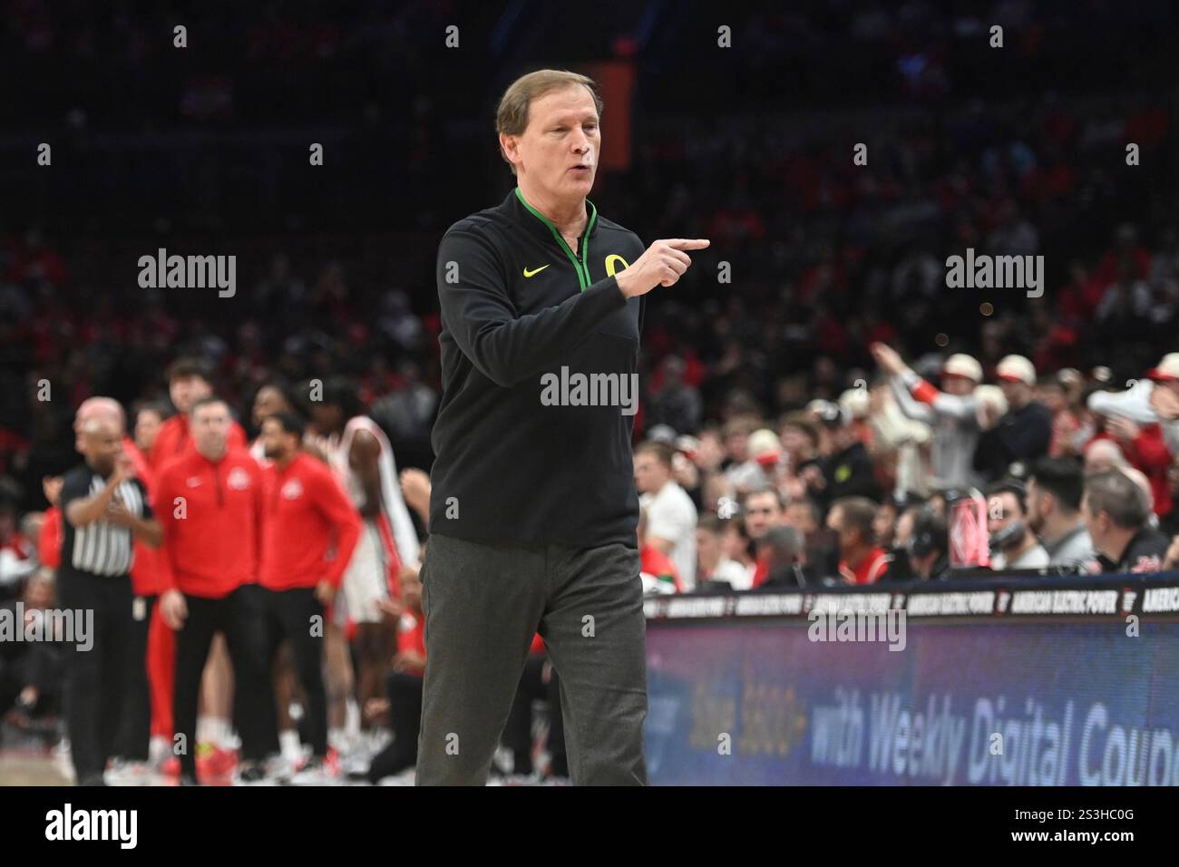 January 9, 2025: Oregon Ducks head coach Dana Altman coaches his team ...