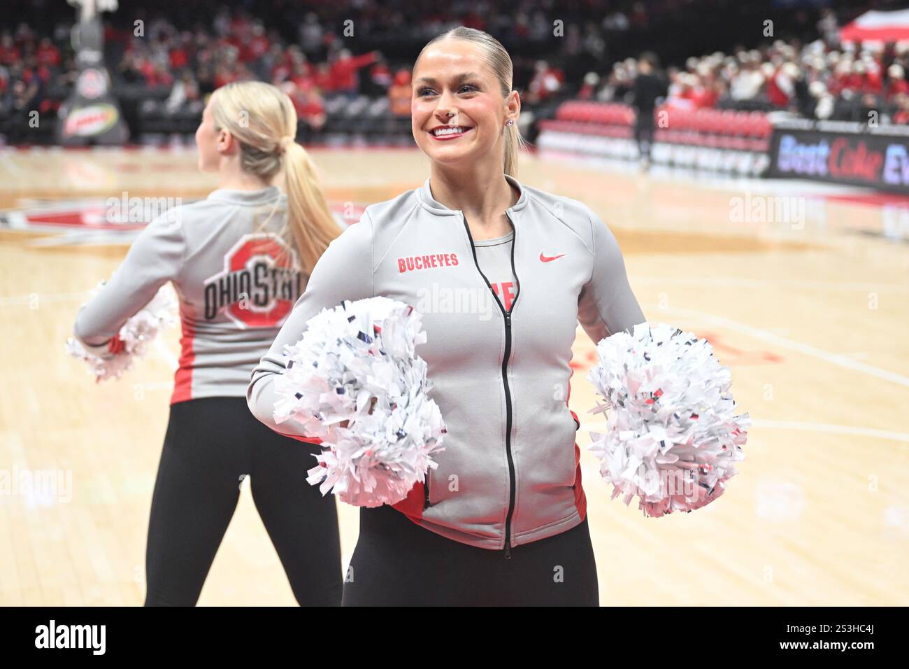 Columbus, Ohio, USA. 9th Jan, 2025. The Ohio State Dance Team cheers ...