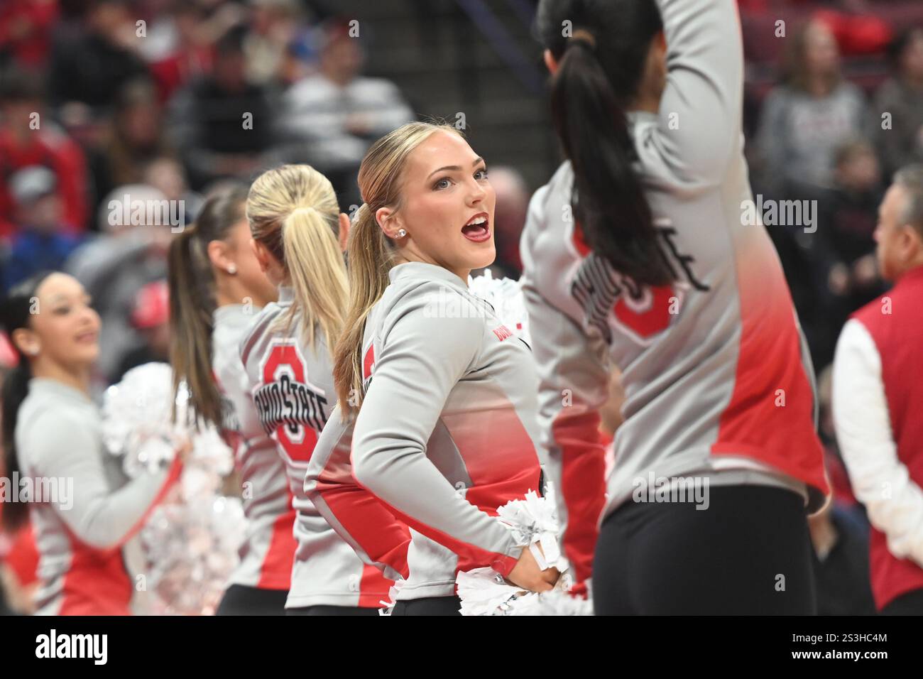 Columbus, Ohio, USA. 9th Jan, 2025. The Ohio State Dance Team cheers ...