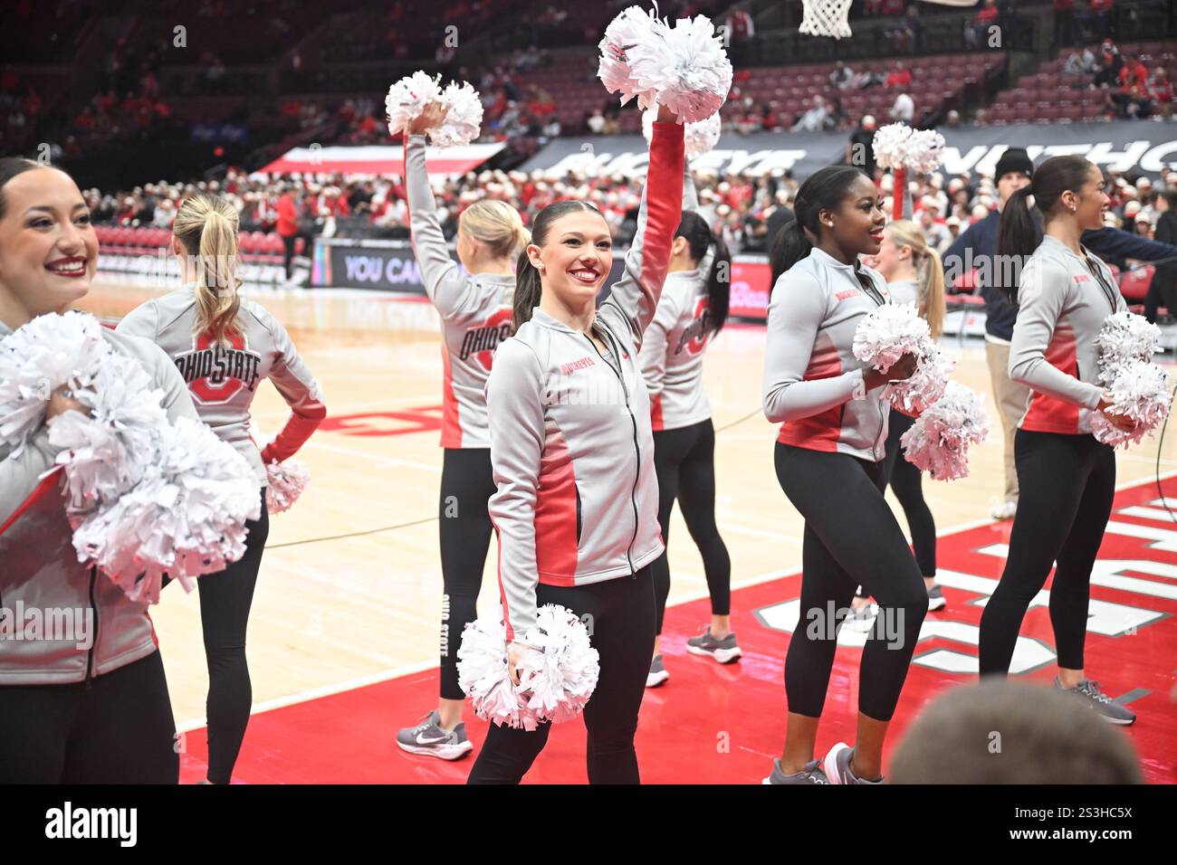 January 9, 2025: The Ohio State Dance Team cheers their team on against ...