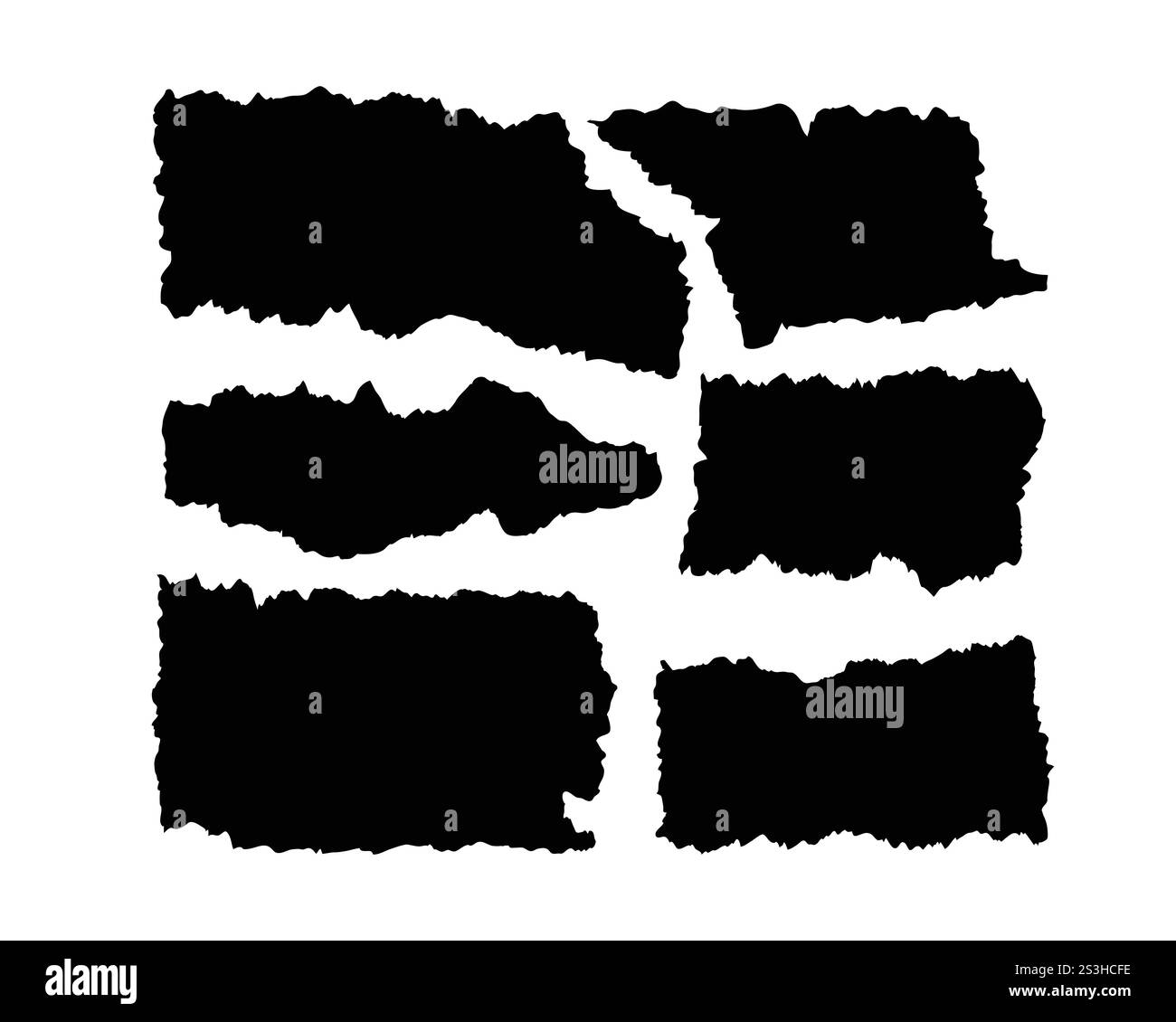 Creative photo collage template with overlapping blank frames on blue ...