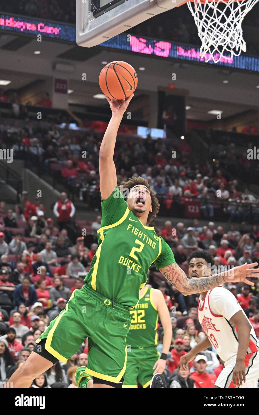 Columbus, USA. 09th Jan, 2025. January 9, 2025: Oregon Ducks guard ...