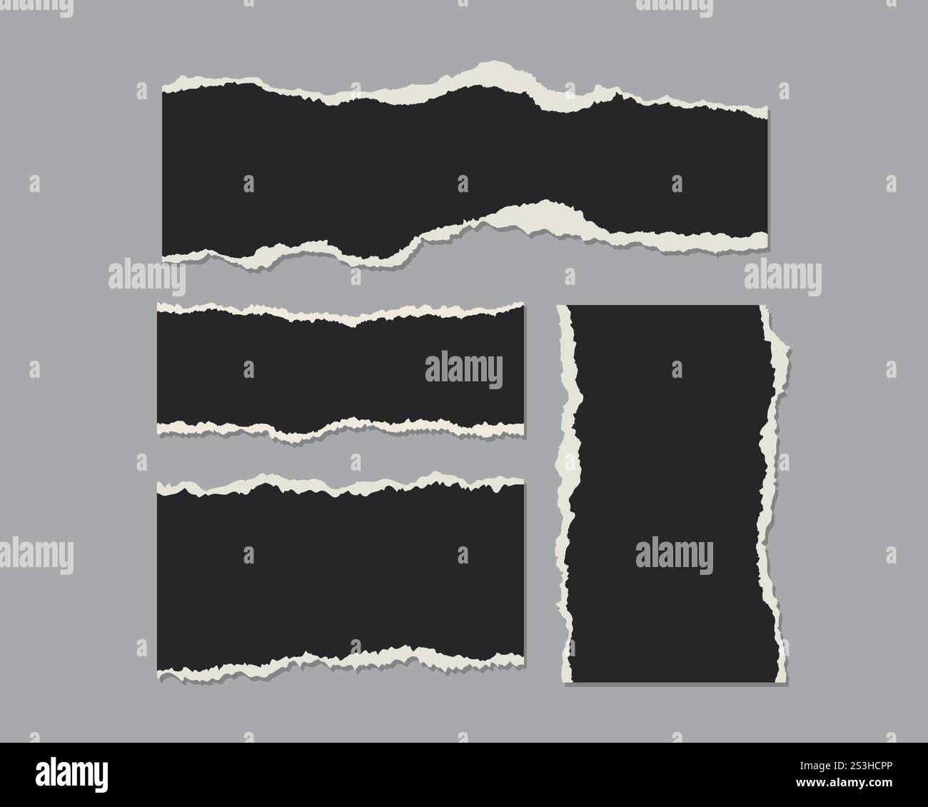 Creative photo collage template with overlapping blank frames on blue ...