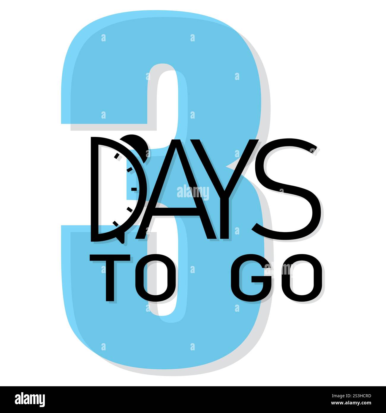 3 days countdown. Three days left. Blue number three. Countdown timer vector Stock Vector Image ...